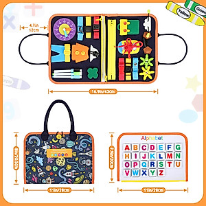 Toddler Busy Board, Montessori Busy Board for Toddlers 3+ Years Old, Sensory Activity Board for Fine Motor Skills, Sensory Board Toys for Toddlers, Educational Preschool Toys for Girls Boys Gift