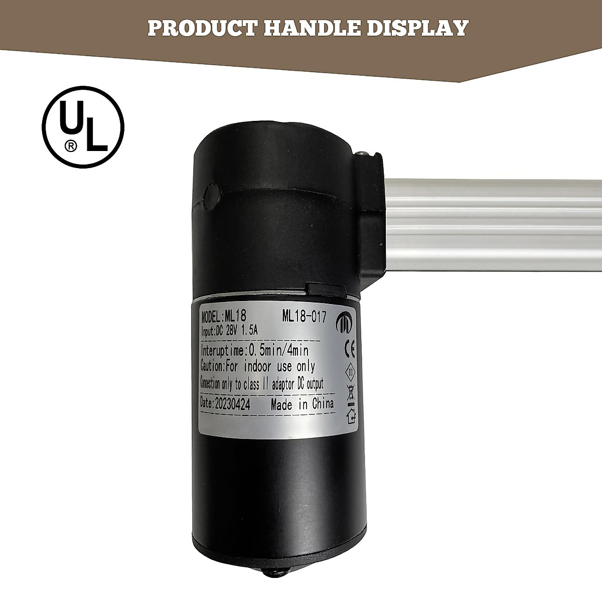 Kroshine Power Recliner Motor Replacement Model ML18-017 Linear Actuator with Cord for Sofa Lift Chair Couch Massage Seat Bed, Aluminum