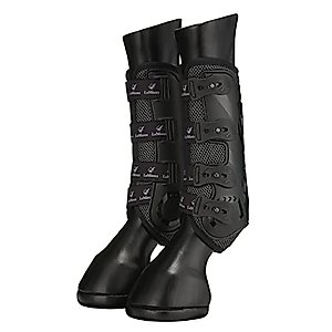 LeMieux Ultra Mesh Snug Support Horse Boots - Protective Gear and Training Equipment - Equine Boots, Wraps & Accessories (Black/Front Medium)