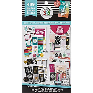 me & my BIG ideas Sticker Value Pack for Big Planner - The Happy Planner Scrapbooking Supplies - Color Story Theme - Multi-Color - Great for Projects & Albums - 30 Sheets, 459 Stickers Total