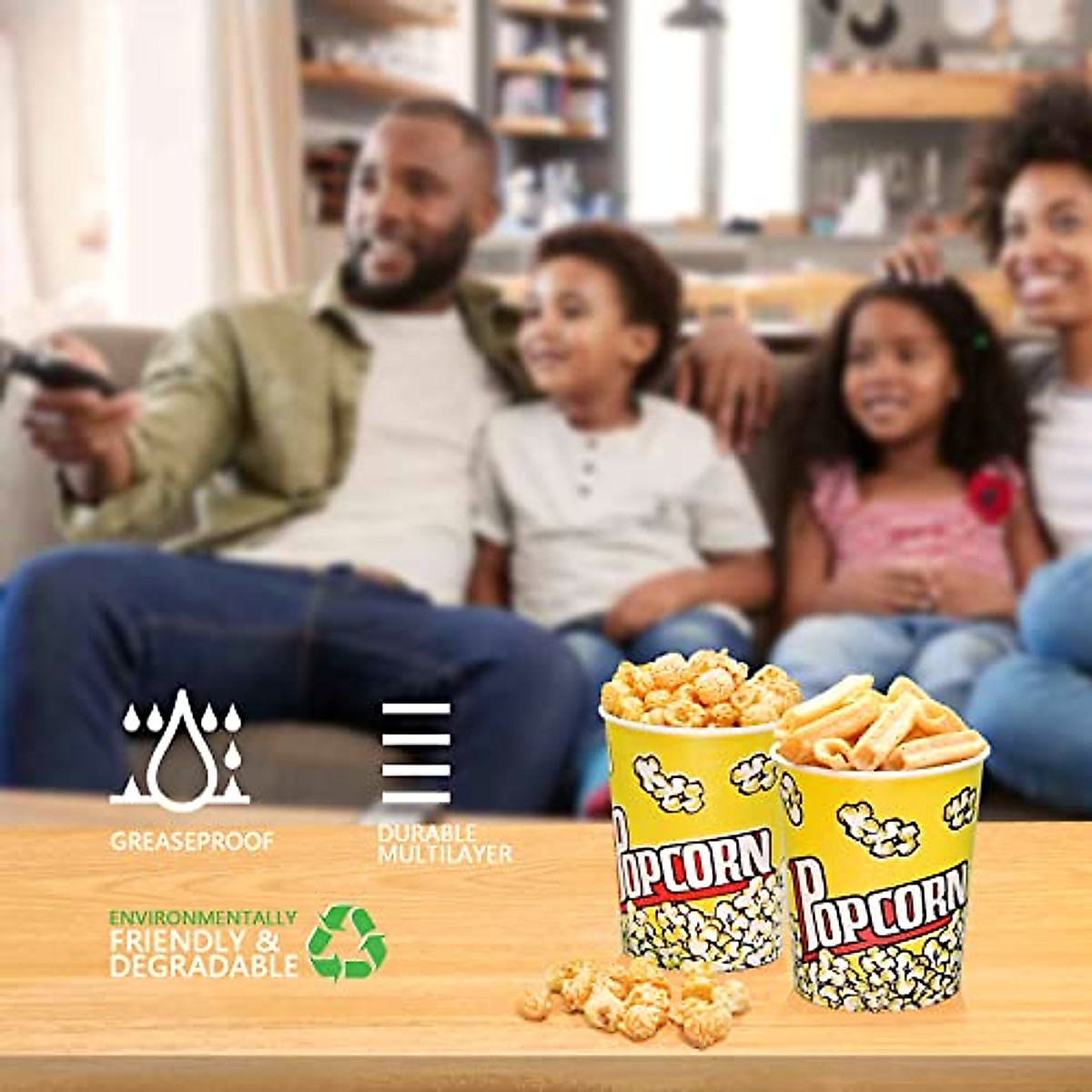 32 Oz Popcorn Boxes (44 Pack) Disposable Popcorn Buckets Classic Popcorn Cups Cute Paper Popcorn Containers Popcorn Bars, Movie Nights, Carnivals, Fundraisers, Birthday Parties, Wedding