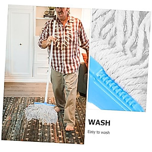 Didiseaon Replaceable Mop Head Mop Replacement Wet Industrial Mop Heads Commercial Mop Heads Rope Mop Head Mop Heads Cleaning Mop Head Wet Mop Looped End Sweeper Mop Heads Plastic