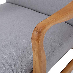 GDF Studio Winford Light Grey Fabric Wood Frame Mid Century Modern Office Chair