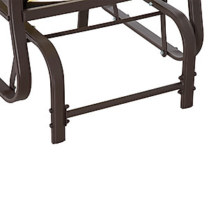 Outsunny Outdoor Glider Chair, Gliders for Outside Patio with Steel Frame and Mesh Fabric for Backyard, Garden, and Porch, Beige