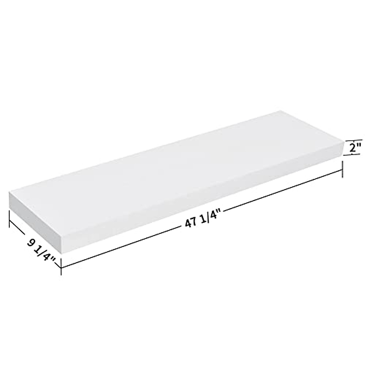 WELLAND 48 inch White Mission Floating Shelves for Wall, Bathroom Wall Mount Shelves, Wood Modern Display Shelves, Book Shelves,for Bedroom,Living Room and Kitchen