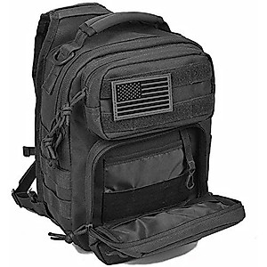 REEBOW GEAR Tactical Sling Backpack Rover Shoulder Sling Pack (Black)