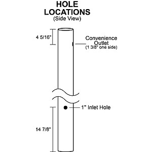 Solus SP7-CNCA-WH 7' Outdoor Direct Burial Lamp Post with Convenience Outlet, Fits 3" Post Top Fixtures, Includes Inlet Hole, Easy to Install, Corrosion & Weather Resistant, White