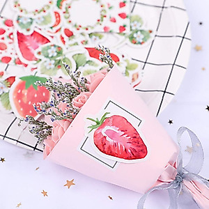 Y-QUARTER Handmade Sticker DIY Gift Packaging,45pcs/Box Strawberry Stationery Stickers Sealing Label Travel Sticker for Halloween Christmas Wedding Decor