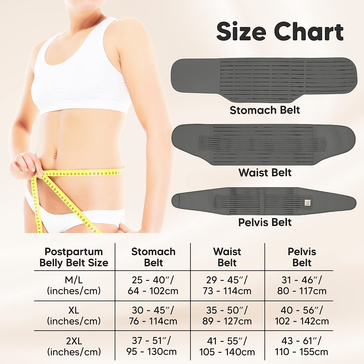 3 in 1 Postpartum Belly Support Recovery Wrap – Postpartum Belly Band, After Birth Brace, Slimming Girdles, Body Shaper Waist Shapewear,Post Surgery Pregnancy Belly Support Band (Mystic Gray, M/L)