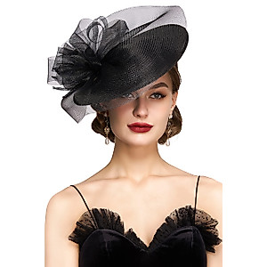 BABEYOND Derby Hats for Women - Fascinators Tea Party Hats Headband Fascinator Wedding Cocktail Organza Flower