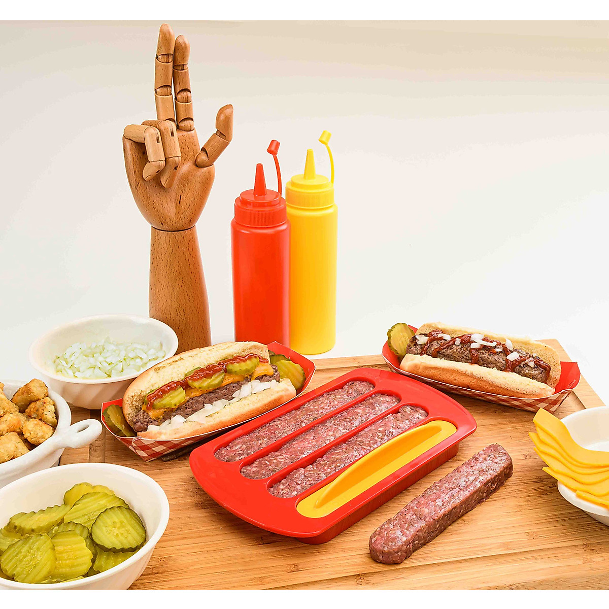 Mobi-The New Cool Way to Eat a Hamburger- Hot Dog Shaped Burger Mold