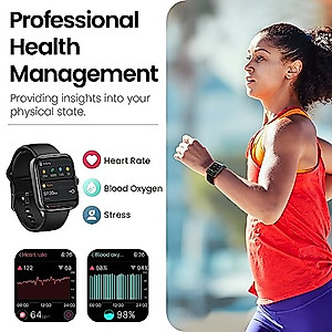 TOZO S3 Smart Watch (Answer/Make Call) Bluetooth Fitness Tracker with Heart Rate, Blood Oxygen Monitor, Sleep Monitor IP68 Waterproof 1.83-inch HD Color for Men Women Compatible with iPhone & Android