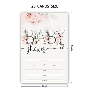 Baby Shower Invitation Set, Books For Baby, Thank You, Diaper Raffle, Fill In Invites Cards, Each Design 25 Cards & Envelopes (Total 100 Cards) – (bb018-taozhuang)