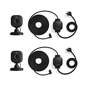 Blink Mini 2 (Newest Model) + Weather Resistant Adapter — Indoor/Outdoor Home Security & Pet Camera(s) with HD video, motion detection, and built-in spotlight — 2 cameras (Black)