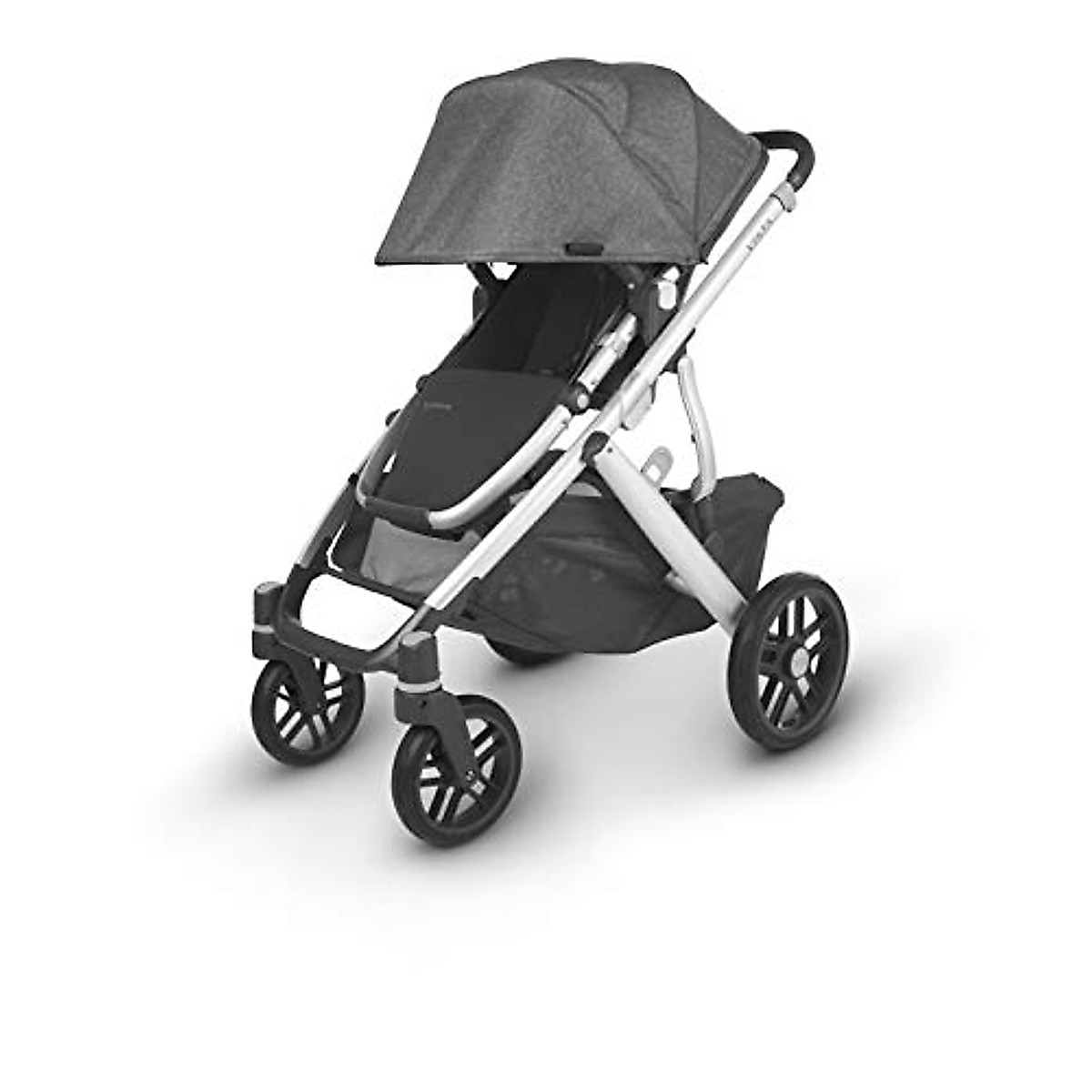 UPPAbaby Vista V2 Stroller - Jordan (Charcoal Melange/Silver/Black Leather) + Upper Adapters + RumbleSeat V2- Jordan (Charcoal Melange/Silver/Black Leather)