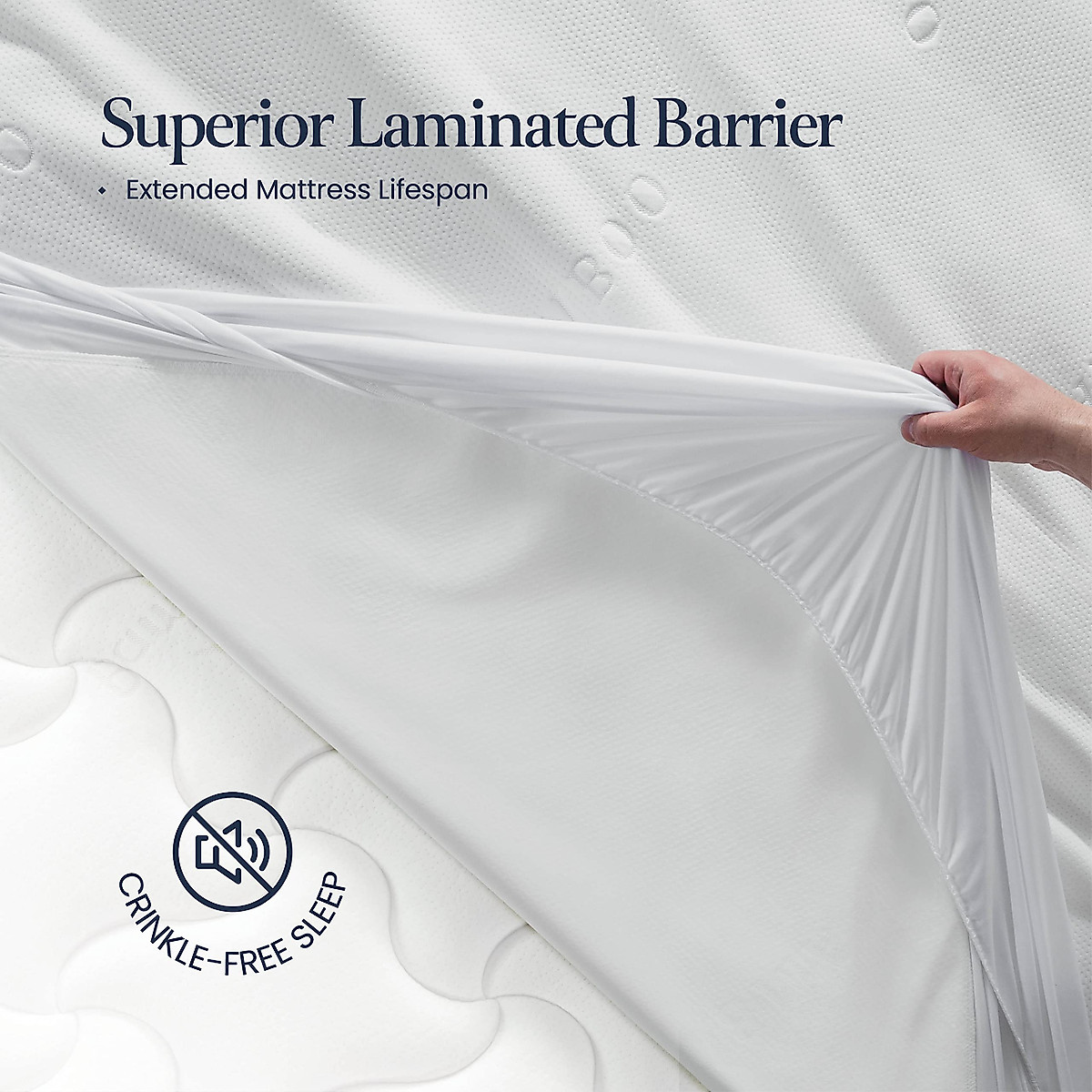 BELADOR Waterproof Mattress Protector King - 3D Air Fabric Bamboo Mattress Protector Breathable Mattress Cover, Noisless & Crinkle Free Sleep, Vinyl Free, Bed Cover, Snug Fit Deep Pocket