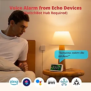 SwitchBot Smart Motion Door Sensor - Wireless Home Security System, PIR Motion Detector Alert, Add SwitchBot Hub Mini to Make it Compatible with Alexa
