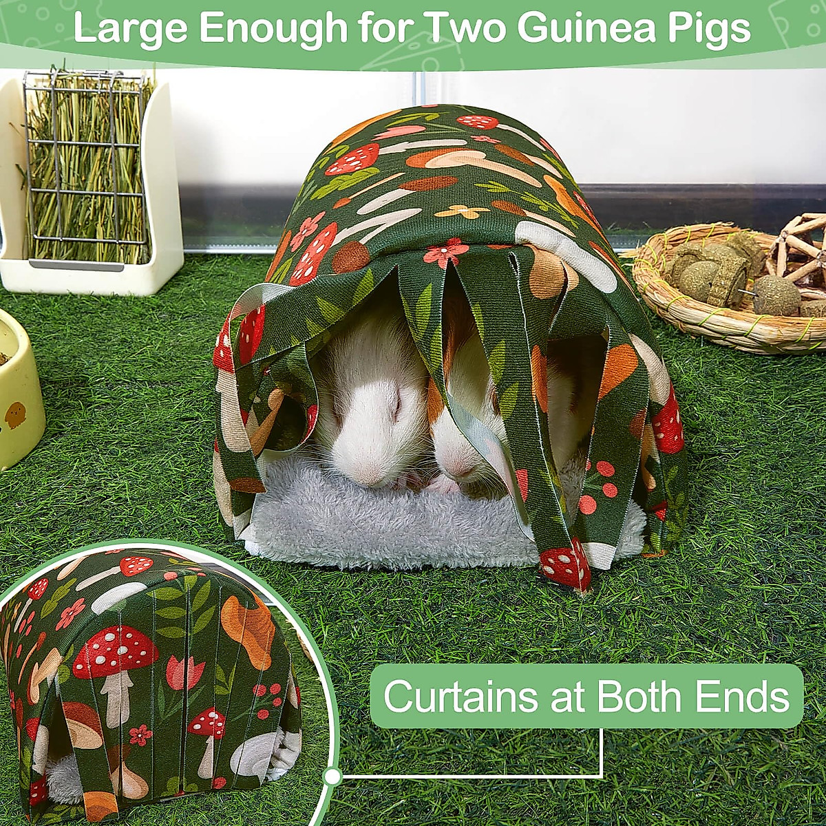 Guinea Pig Hideout Washable Guinea Pig Tunnel with Curtains Hamster Hideout Cozy Guinea Pig House Fit for Guinea Pig Cages Soft Guinea Pig Accessories for Small Animals Hamster/Chinchilla/Bunny