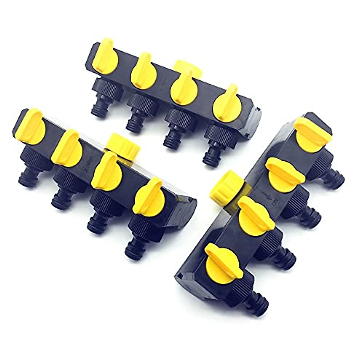 YFQHDD 1 PCS Irrigation Connection Device Garden Hose Pipe Splitter Plastic Drip Irrigation Water Connector Agricultural 4 Way Tap 3/4