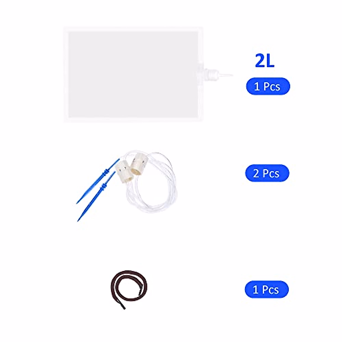 M METERXITY 1 Pack Plant Drip Bag - Plants Drip Irrigation, Automatic Drop Watering Adjustable Valve, Apply to Outdoor/Garden (2L, Clear)