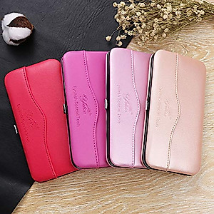Small Tweezers Case for Eyelash Extensions Individual Makeup Tools Storage Scissors Lash Brush and Tweezers Bag 9 Colors by Yelix (Pink Purple)