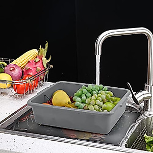 Jandson Gray Commercial Bus Tubs, 4 Pack Small Dish Pan Basin Plastic (8 L)