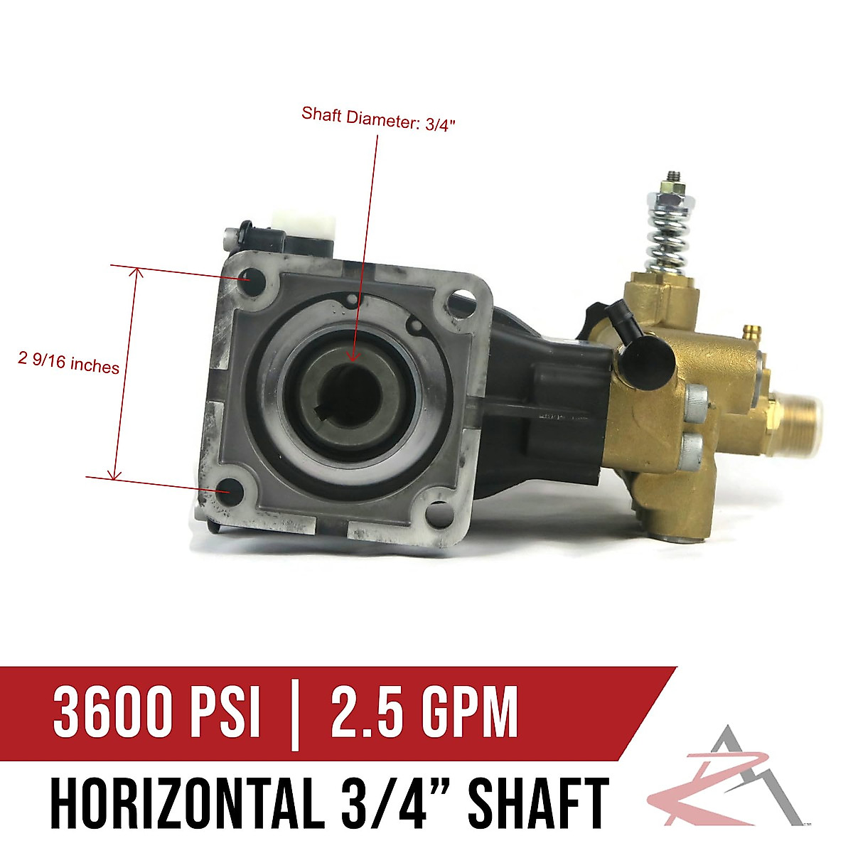 The ROP Shop | 3600 PSI Power Pressure Washer Water Pump, 2.5 GPM, 3/4" Shaft for Honda GX200