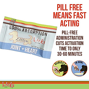 Licks Pill-Free Small Breed Dog Joint and Heart - Glucosamine & Omega 3 Fish Oil Supplement for Dogs - Inflammation Supplements for Joint Support - Gel Packets - 10 Use