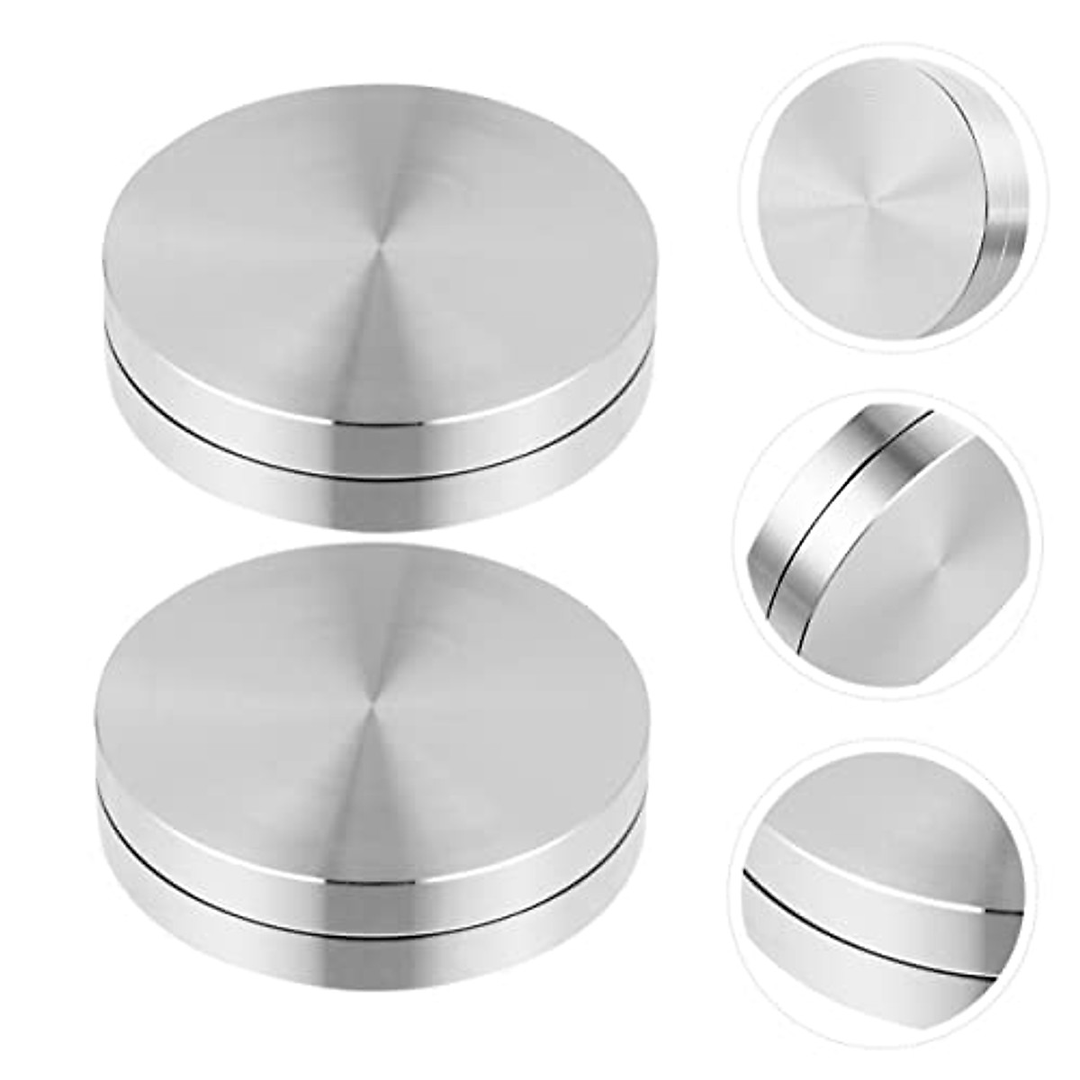 EXCEART 4 Pcs Turntable Base Aluminum Baking Pans Metal Tray Tool Tray Bearing Turntable Cake Bearing Heavy Duty Turntable Bearing Display Stand Plate Bearing Glass Turntable Base to Turn
