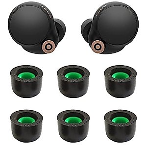 Rqker Foam Ear Tips Compatible with Sony WF-1000XM4 Earbuds, 3 Pairs Medium Size Soft Memory Foam Replacement Ear Tips Earbud Tips Eartips Compatible with Sony WF-1000XM4, Black M
