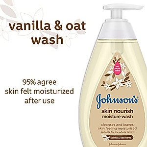 Johnson's Skin Nourishing Moisture Baby Body Wash with Vanilla & Oat Scents, Hypoallergenic & Tear Free Baby Bath Wash, Paraben-, Dye-, Sulfate & Phthalate-Free, 20.3 fl. oz