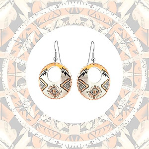 FRONT LINE JEWELRY SW Native American Earrings Copper Hoop Earrings in a Sunburst Design Perfect for Women Who Appreciate Native American Jewelry.
