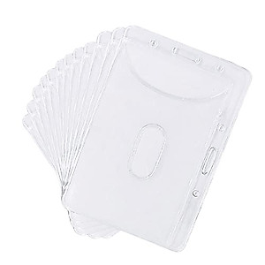 Pen + Gear x12 Badge Holders Vertical / Horizontal | Clear | ID Name Tag Card