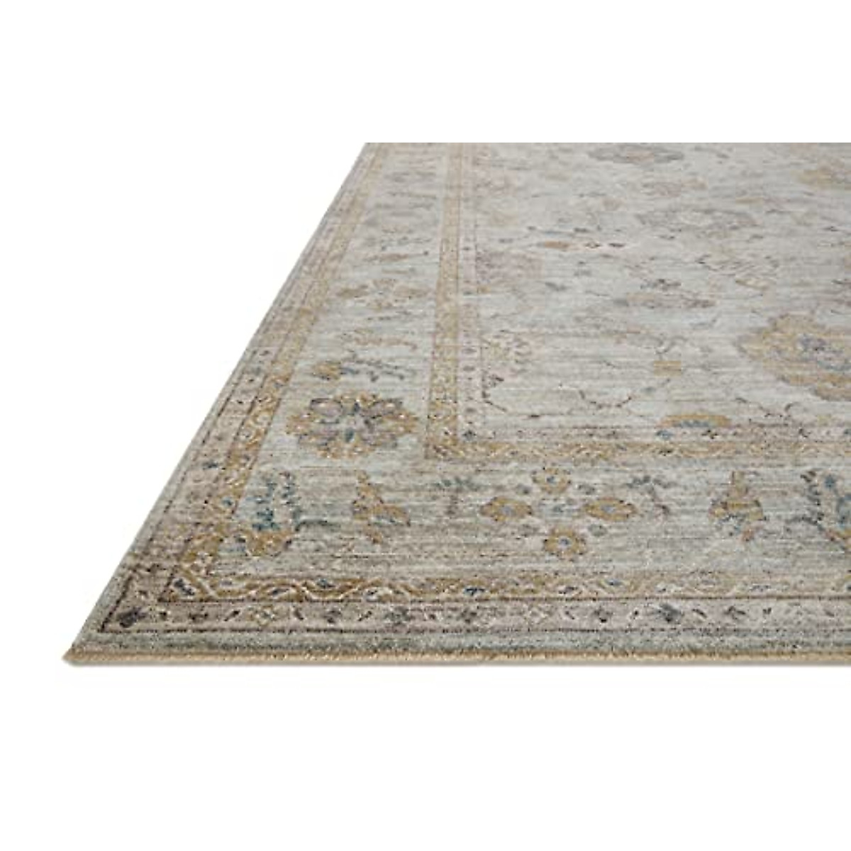 Loloi Magnolia Home by Joanna Gaines Millie Collection MIE-02 Sky/Gold 7'-10" x 10', .25" Pile Height, Area Rug