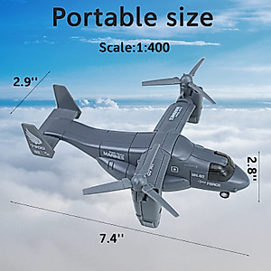 CORPER TOYS Aircraft Military Helicopter Transport Airplane Fighter Plane Army Air Force Die Cast Pull Back Toy with Lights and Sounds for Kids (Gray)