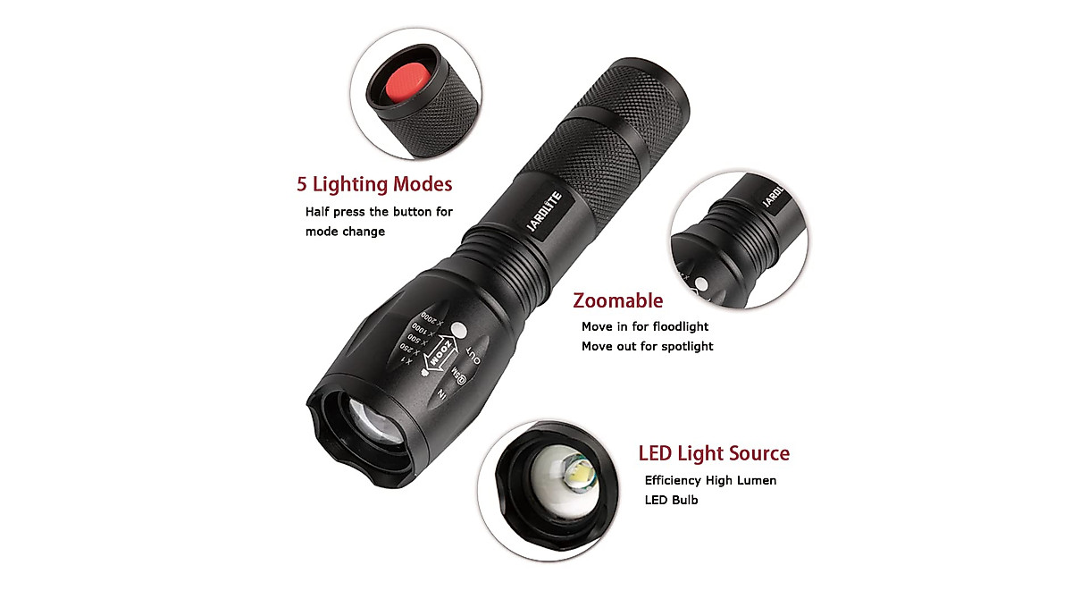 JARDLITE LED Emergency Flashlight - 4 Pack Tactical Torch