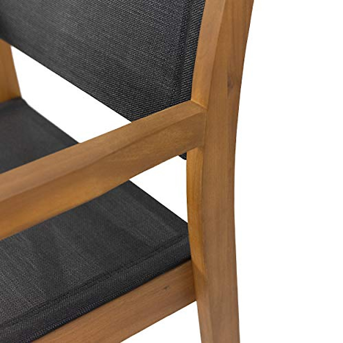 Christopher Knight Home Calista Acacia Wood Barstools with Outdoor Mesh (Set of 2), Teak and Black