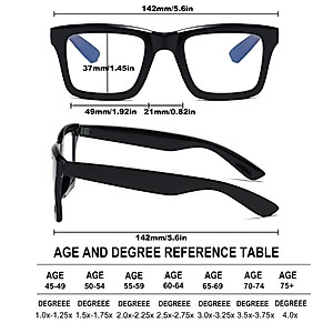 ZXYOO 4 Pack Oprah Style Reading Glasses for Women Men Blue Light Blocking Computer Square Metal Spring Readers +1.0