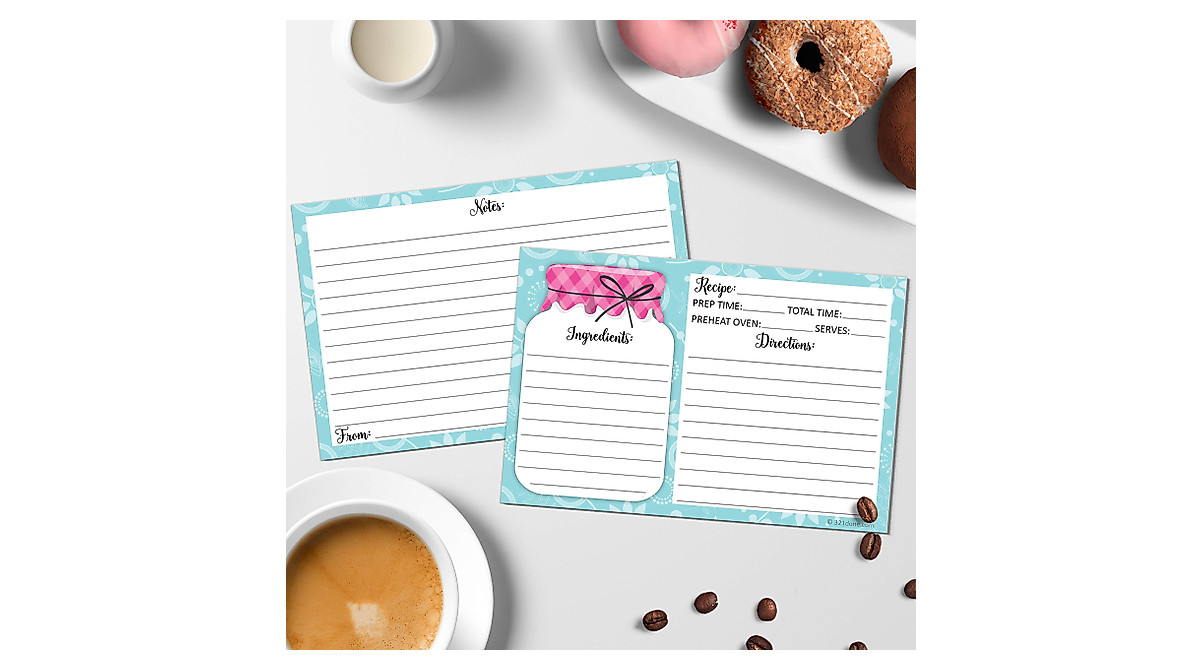 Premium 321Done Recipe Cards - Rustic Design Set of 50