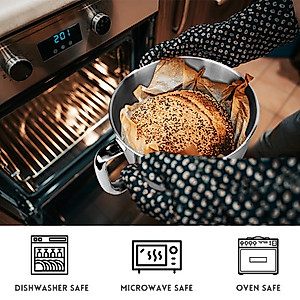 GGC Stainless Steel 5QT Mixing Bowl with Handle, Compatible with Kitchenaid 4.5-5 Quart Tilt-Head Stand Mixers, Multipurpose Kitchen Companion