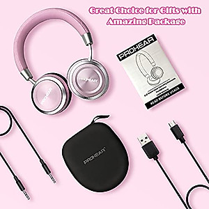 PROHEAR 010 Kids Bluetooth Active Noise Cancelling Headphones with Safe 85dB Volume Limit for Autism, School, Distance Learning, Car and Airplane Trips - Pink