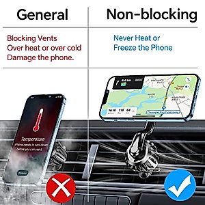 【 2 - PACK 】 Magnetic Phone Mount for Car Vent,【Upgraded Clip】 Car Magnetic Phone Holder, 【Strong Magnet 】【 360° Rotation 】 Magnetic Air Vent Phone Holder for car Fits iPhone Samsung, etc Cell Phone