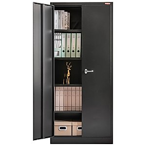 BESFUR Metal Storage Cabinet, 72" H Large Metal Cabinets with 4 Adjustable Shelves and Locking Doors, Classic Steel Storage Cabinet for Home, School, Office, Garage (Black)…