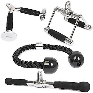 POWER GUIDANCE Triceps Pull Down Attachment, Cable Machine Accessories for Home Gym, Lat Pull Down Attachment Weight Fitness