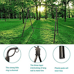 Ochine Metal Porch Swing Stand, Heavy Duty Wooden Swing Frame for Adults Kids, A-Frame Porch Swing Bench Stand, Metal Swing Stand, Outdoor Swing Stand, Hanging Swing Frame Set for Outdoor Indoor