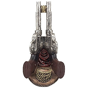 Classic Country Western Six-shooter Pistols Wine Bottle Holder Statue in Vintage Wild West Home Decor Sculptures As Decorative Tabletop Wine Racks & Display Stands or Rustic Gifts for Cowboys