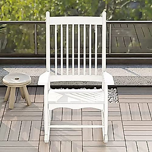 OZCULT Desk Chairs Arm Chair Outdoor Porch Rocking Chair for Front Porch Heavy Duty, Balcony Garden Seat for Decks/Lawn/Backyard/Pool, Loads 330lbs, Set of 2