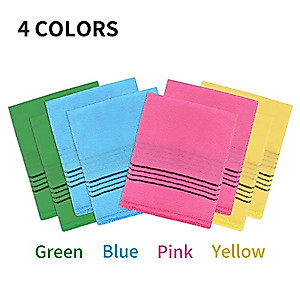 Molain 8Pcs Asian Exfoliating Bath Washcloth Large Size Korean Exfoliating Mitt Reusable Premium Viscose Rayon Exfoliating Shower Towel Body Scrub Bath Sponges