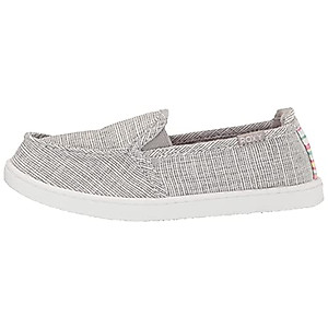 Roxy Girls Minnow Slip on Sneaker Shoe, Gry/Chr, 11 Big Kid