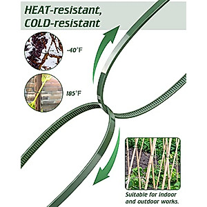 200pcs 4 Sizes Cable Zip Ties, Idemeet 12+10+8+4 Inch Heavy Duty PA66 Plastic Wire Ties, Premium Self-locking Nylon Cable Ties Decoration Tie Wraps for Gardening Fence Farming Grid Wall, Green